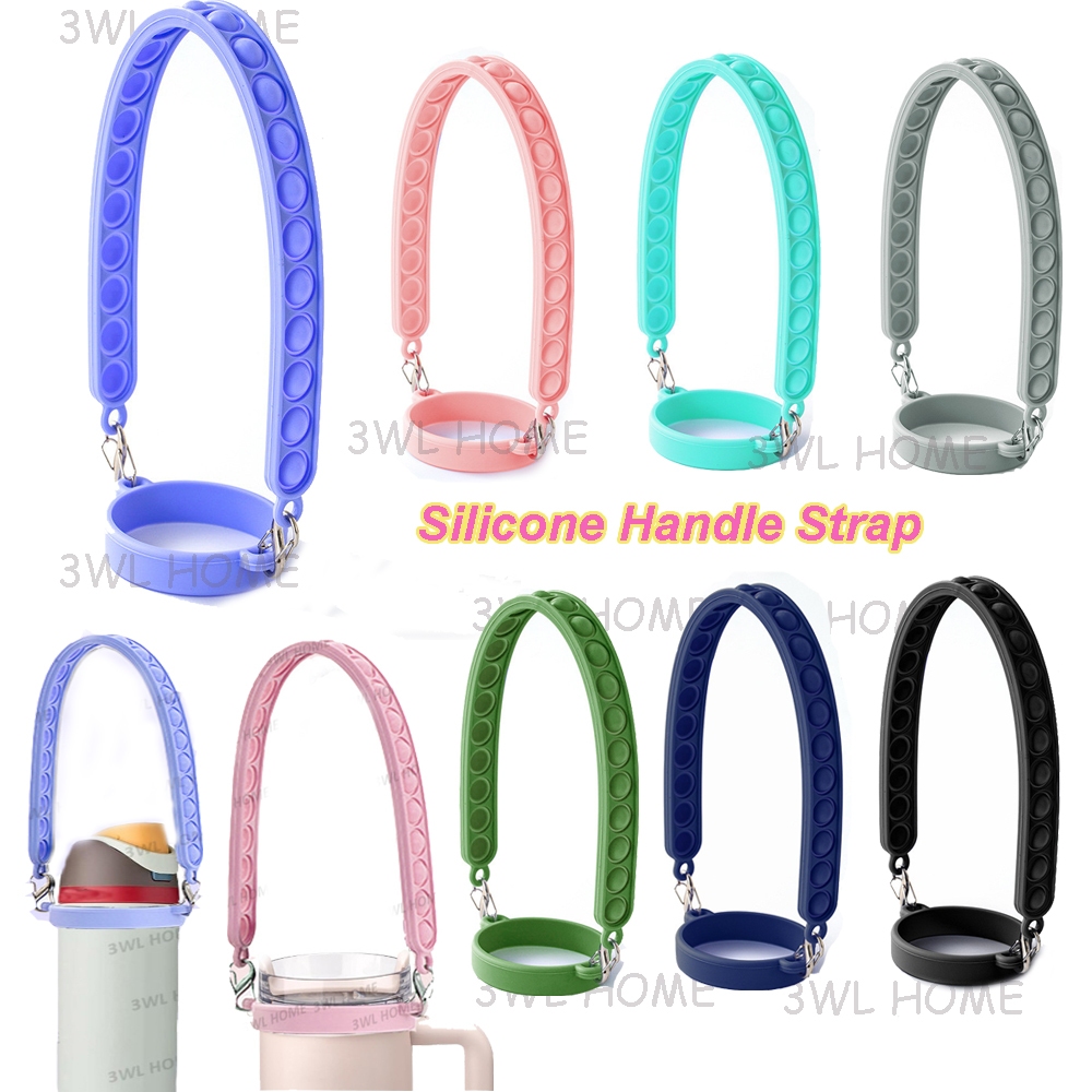 Universal Tumbler Handle Strap Mug Silicone Holder with Holder Ring Water Bottle Carrier Vacuum ...