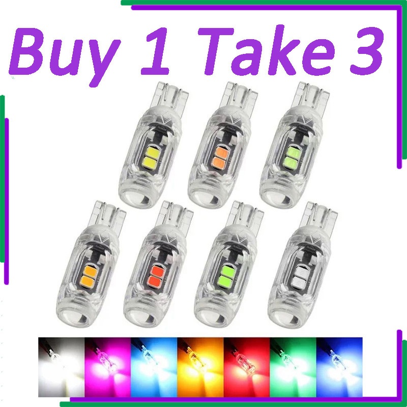 1x T10 W5W LED Bulb with Flashing Strobe and Color Variations | Shopee ...
