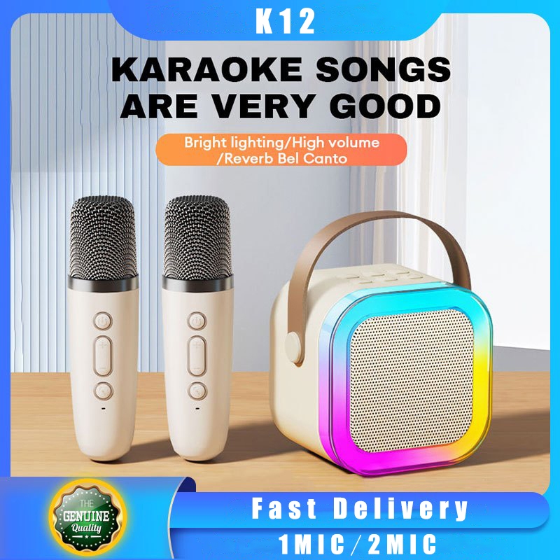 【Fast Delivery】Wireless Karaoke Speaker With Karaoke Bluetooth Microphone K12 Home KTV Karaoke ...