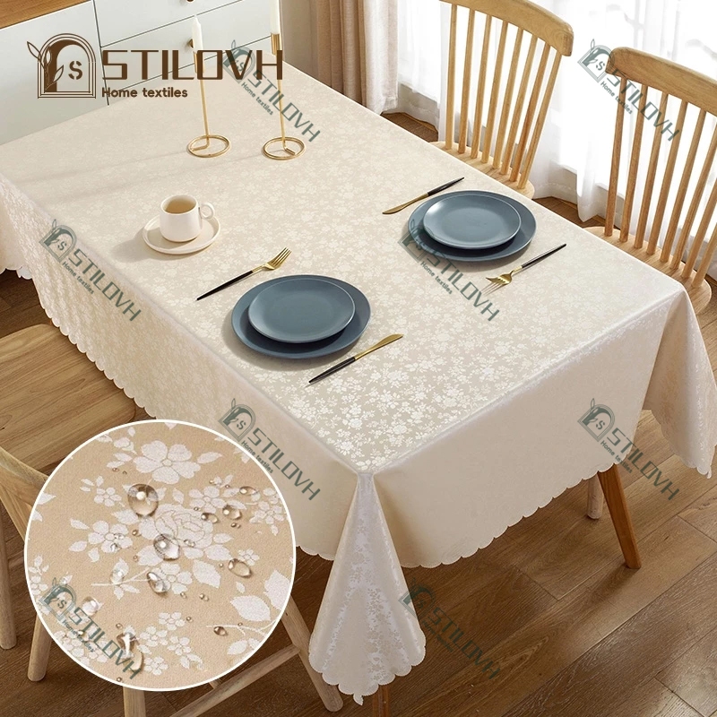 Luxury Table Cloth 4/6/8 Seater Rectangular Dining Table Cover ...