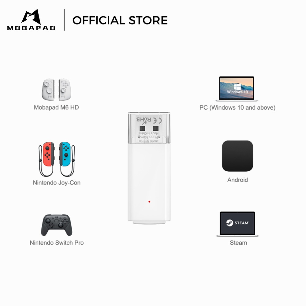 MOBAPAD D1 2 in 1 Dongle Wireless Adapter M6 Controller two-in-one Grip Receiver For Nintendo ...