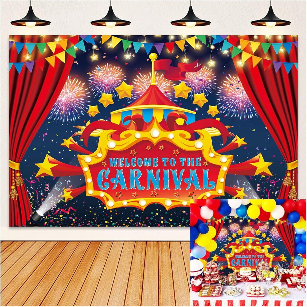 7x5ft Welcome to The Carnival Backdrop Circus Carnival Banner Photo ...