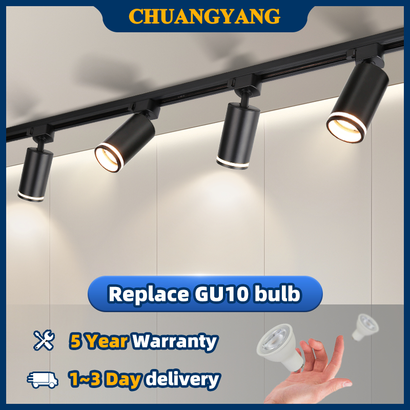 CHUANGYANG Led Track Light Ceiling Light Replaceable Gu10 Bulb Track ...