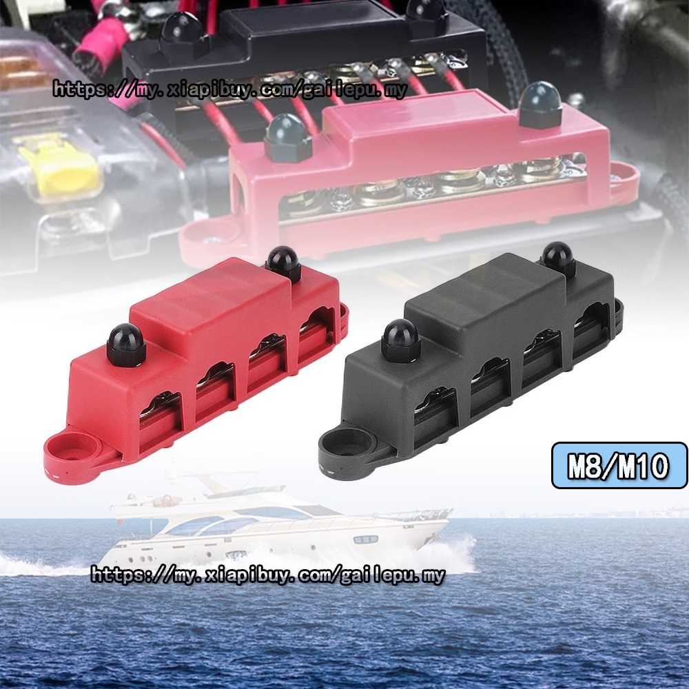 4 Post Power Distribution Block Terminal Screw Bus Bar M8 M10 High Current Wiring Stud Battery ...