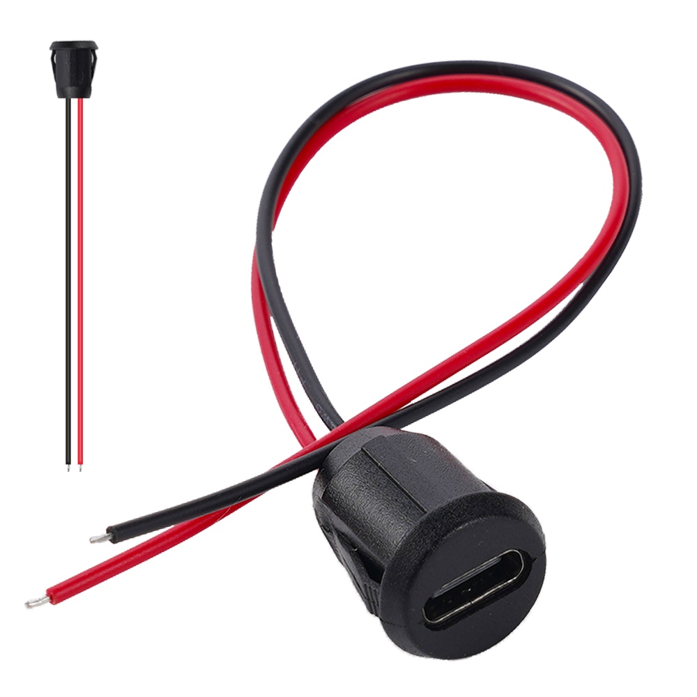 1/3/5/10pcs 2 Pin Type-C Female Chassis Waterproof 2P Solder Wire Type ...