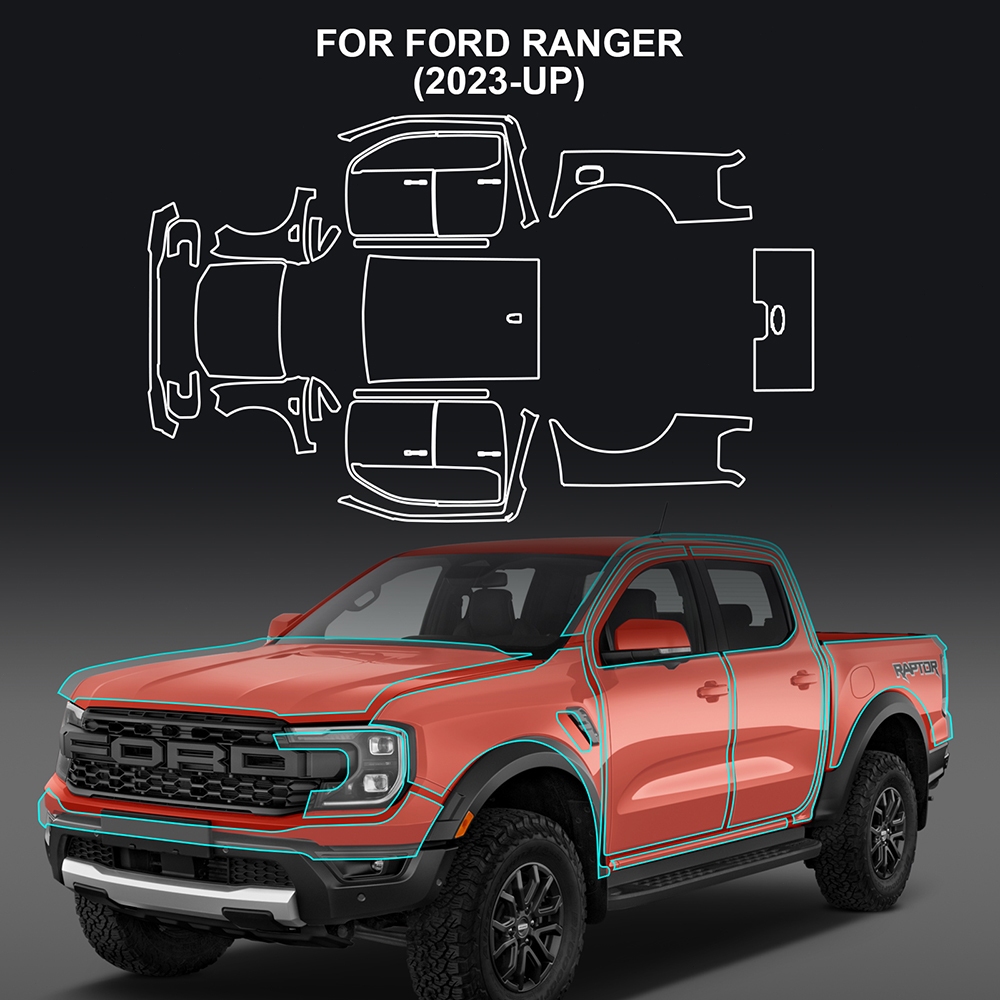 For Ford Ranger 2023 2024 2025 Pre Cut PPF Car Paint Protection Film ...