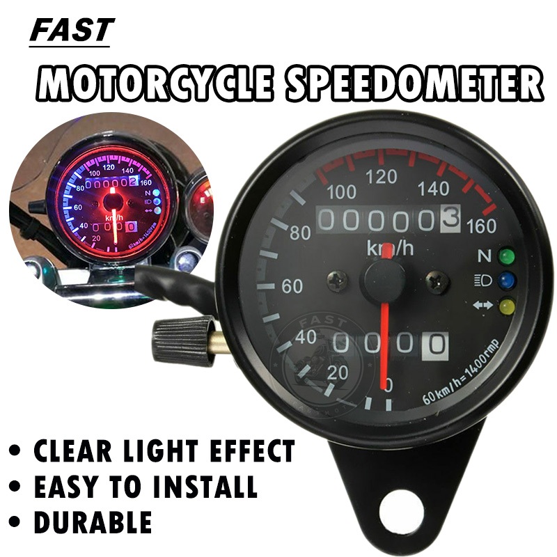 FAST Motorcycle Speedometer Odometer Tachometer With LED Night Light ...