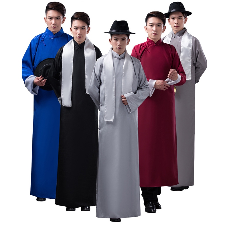 Adult Ancient Scholar Hanfu Traditional Chinese Tang Suit Men Kung Fu ...