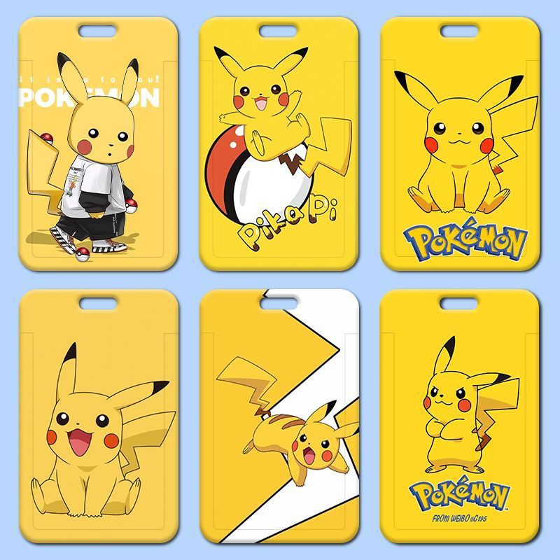 Game pokemon card holder Pikachu students gift name tags card cover ...