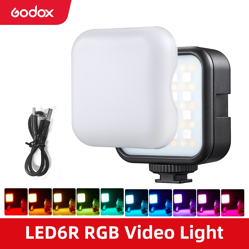 Godox LED 6R / 6 Bi RGB Video Light,Dimmable 0-360 Full Color 3200K ...