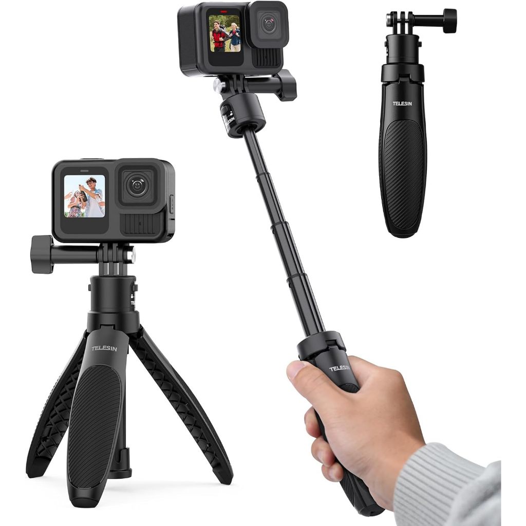 TELESIN Mini Quick Release Selfie Stick Tripod Portable Adjustable ...