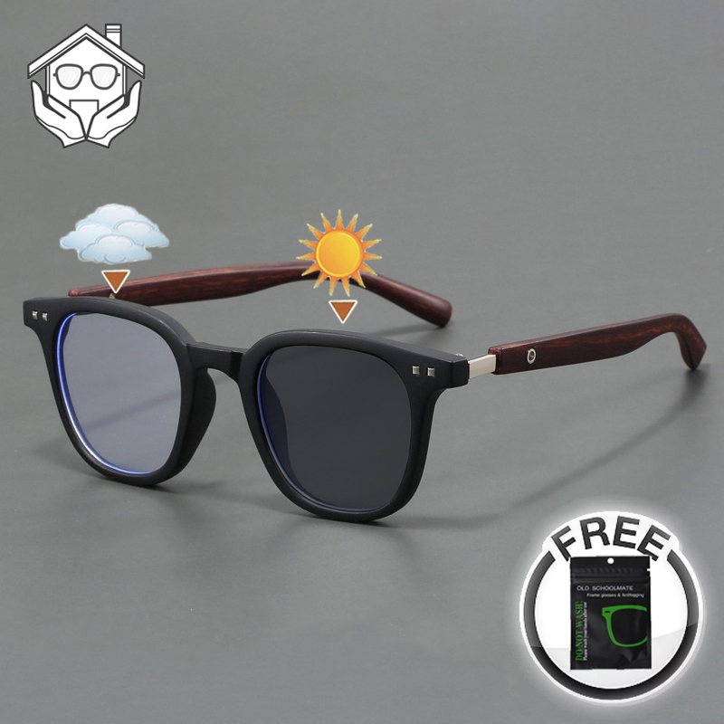 Photochromic Anti Radiation Eye Glasses For Women Men Elastic Square ...