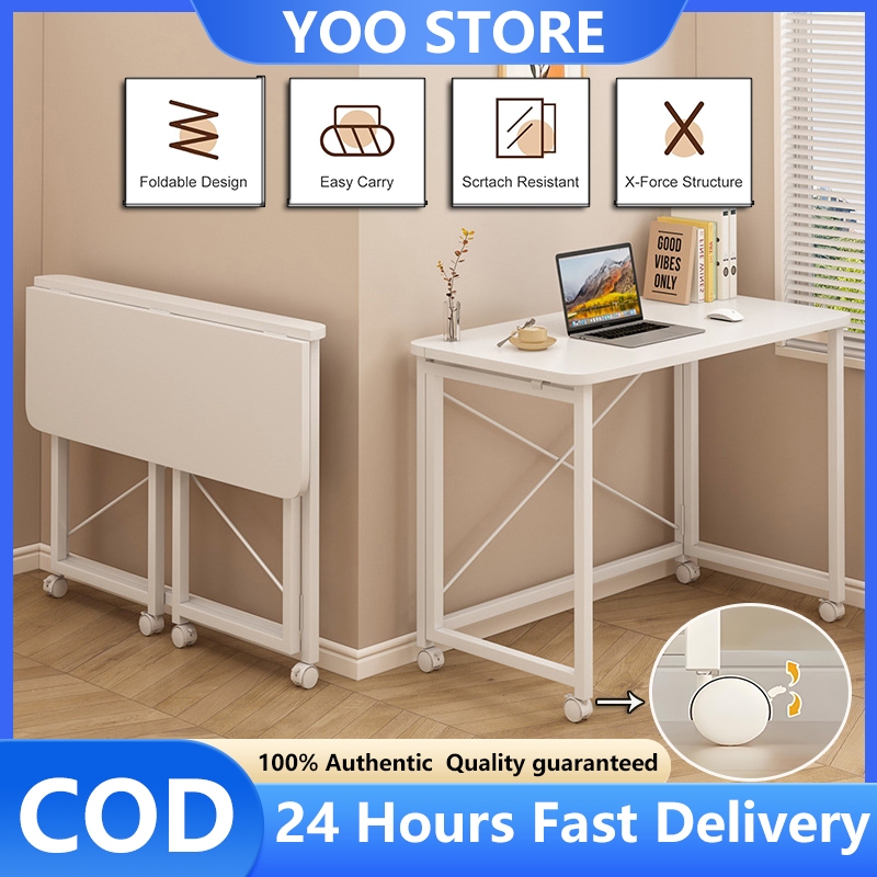 Removable Study Table Folding Computer Table with wheels Heavy Duty ...