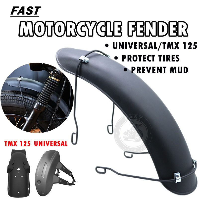 FAST Universal Motorcycle Retro Front Fender Rear Fender Black Retro ...