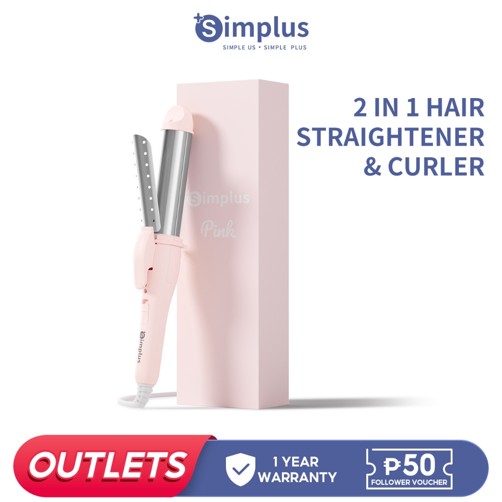 Simplus 2 in 1 Hair Straightener And Curler Flat Iron Ceramic Coating Suitable for All Hair ...