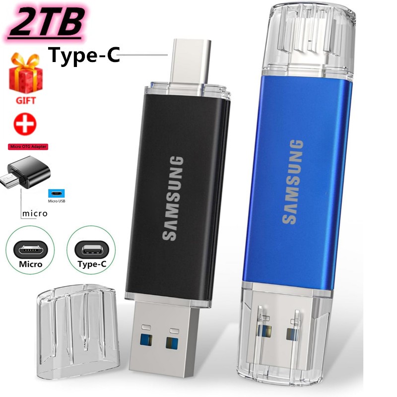 2TB 4gb 8gb 16gb OTG 3 in 1 USB Micro Type-C High Speed Flash Drive 1TB ...