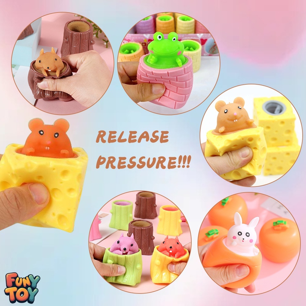 FT Cute Squishy Toys Cheese Mouse Toys Funny Rat Cup Squeeze Cup Toys ...