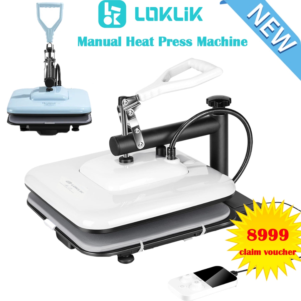 LOKLiK 15"x15" Manual Heat Press Machine 220V Professional Heat Press ...