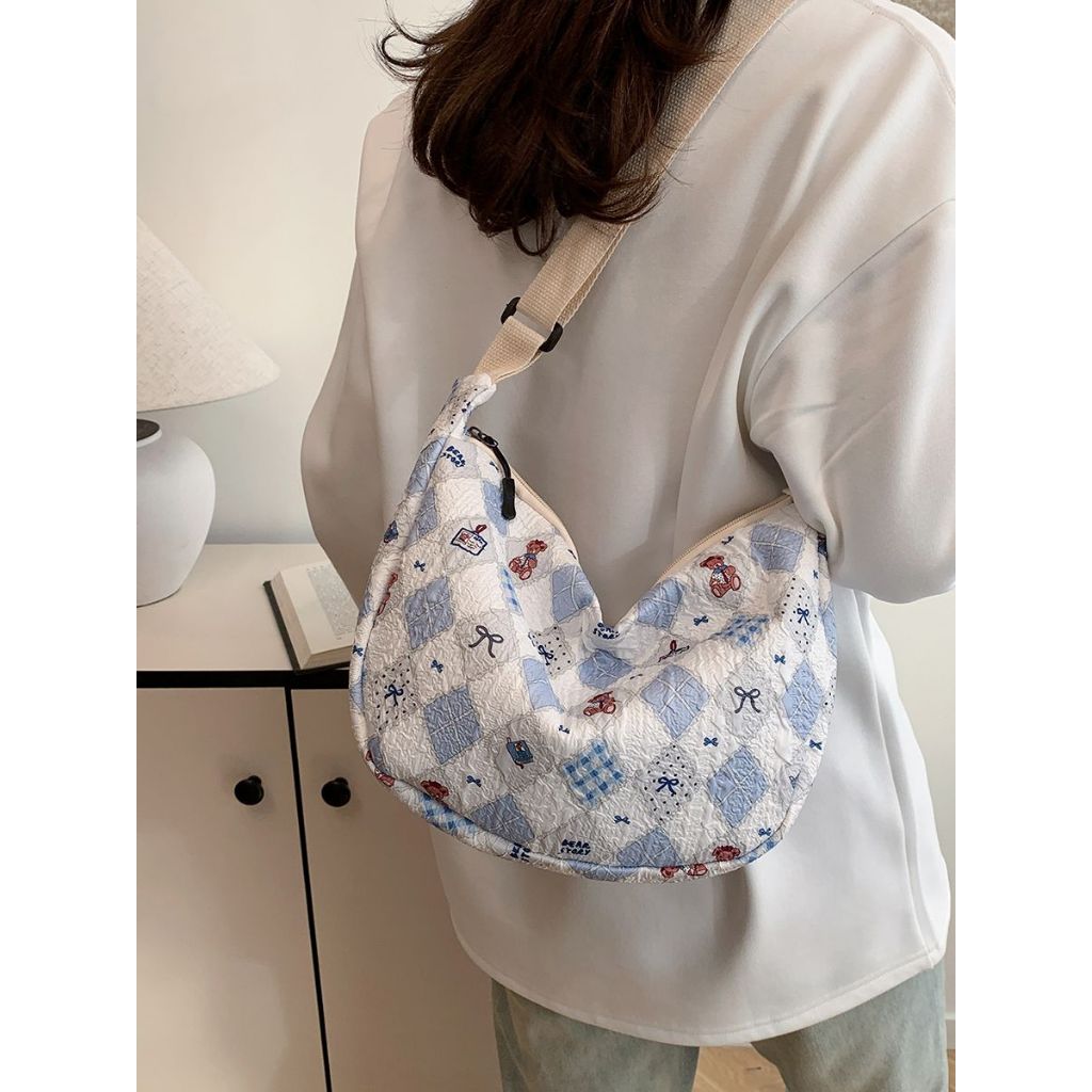 Korean style cute cartoon printed canvas dumpling bag Fashion ladies ...