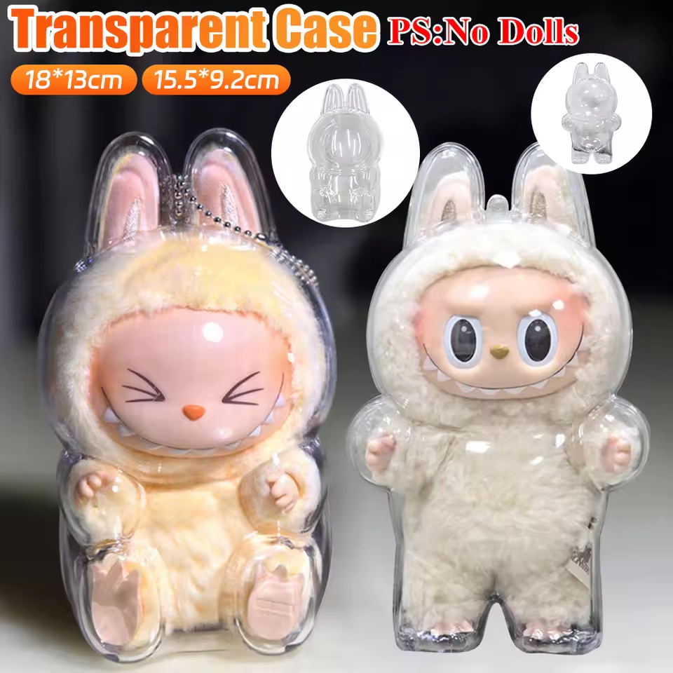 Labubu Transparent Protective Cover Case Stuffed Toys Cover Cute Elf ...