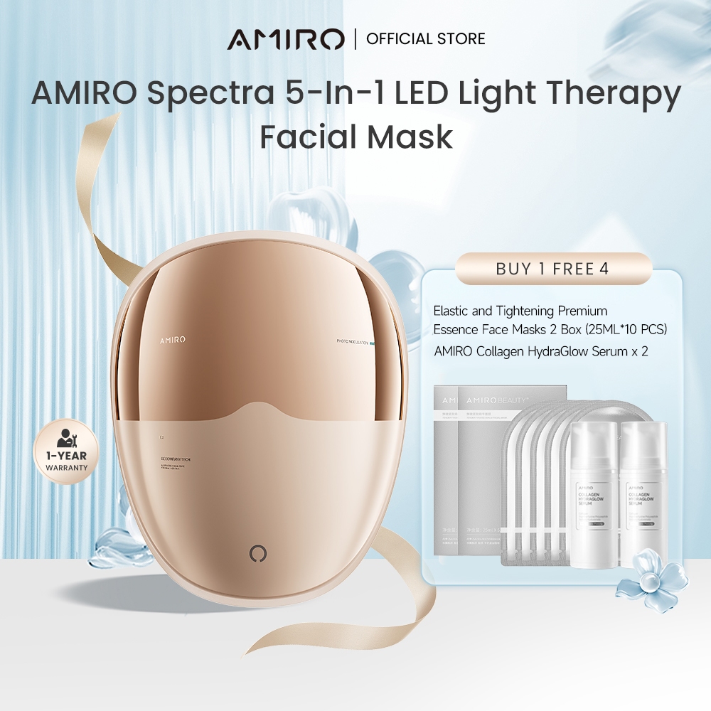 AMIRO Spectra 5-In-1 LED Light Therapy Facial Mask Skin-tightening Anti ...