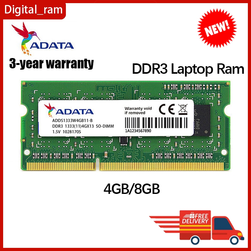 ADATA DDR3 DDR3L 4GB 8GB 1333MHz 1600MHz PC3-12800S SODIMM DDR3 RAM ...
