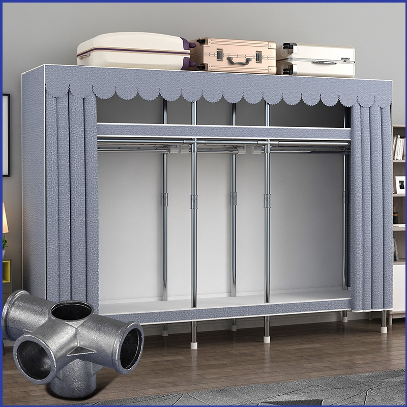 Ligo simple wardrobe steel pipe bold reinforcement 20 alloy interface ...