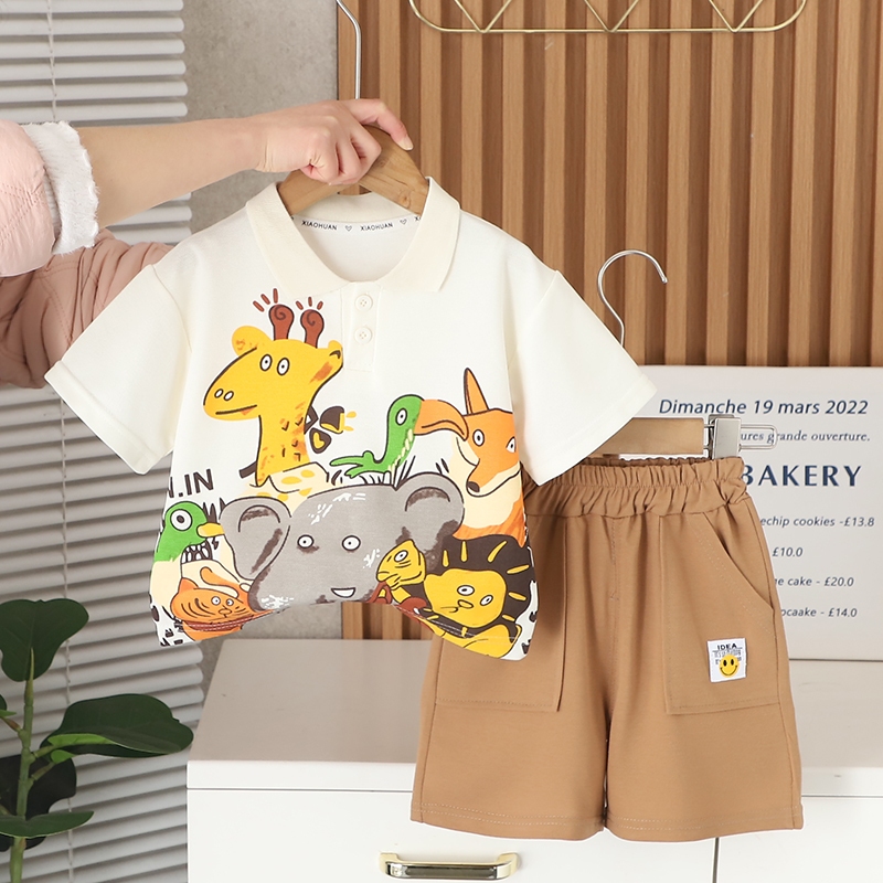 kid clothes boy sets wear Cartoon Baby clothes pleasantly cool animals ...
