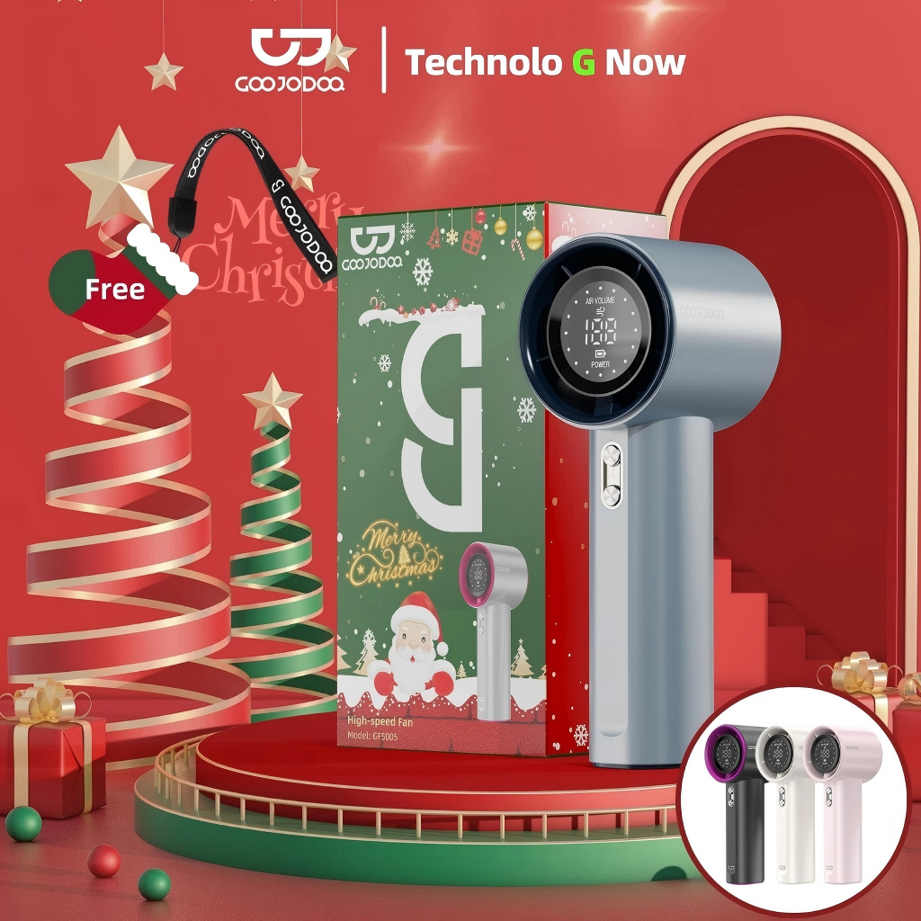 GOOJODOQ 4000 mAh Turbo Jet Mini Fan Rechargeable Handheld Portable ...