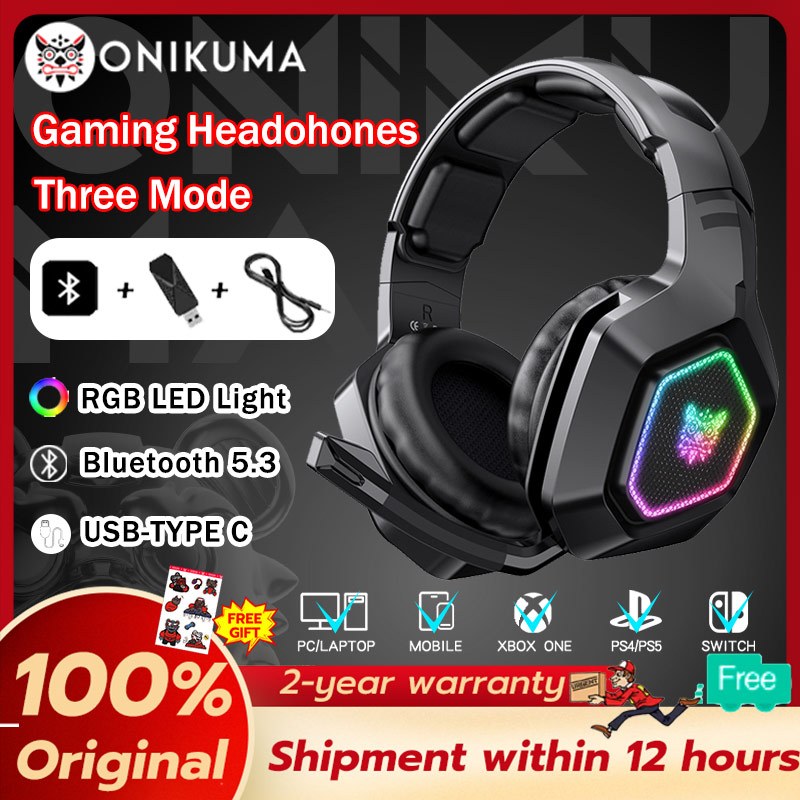 Onikuma B100 Gaming Headohones Three Mode Headphone Wireless Gaming ...