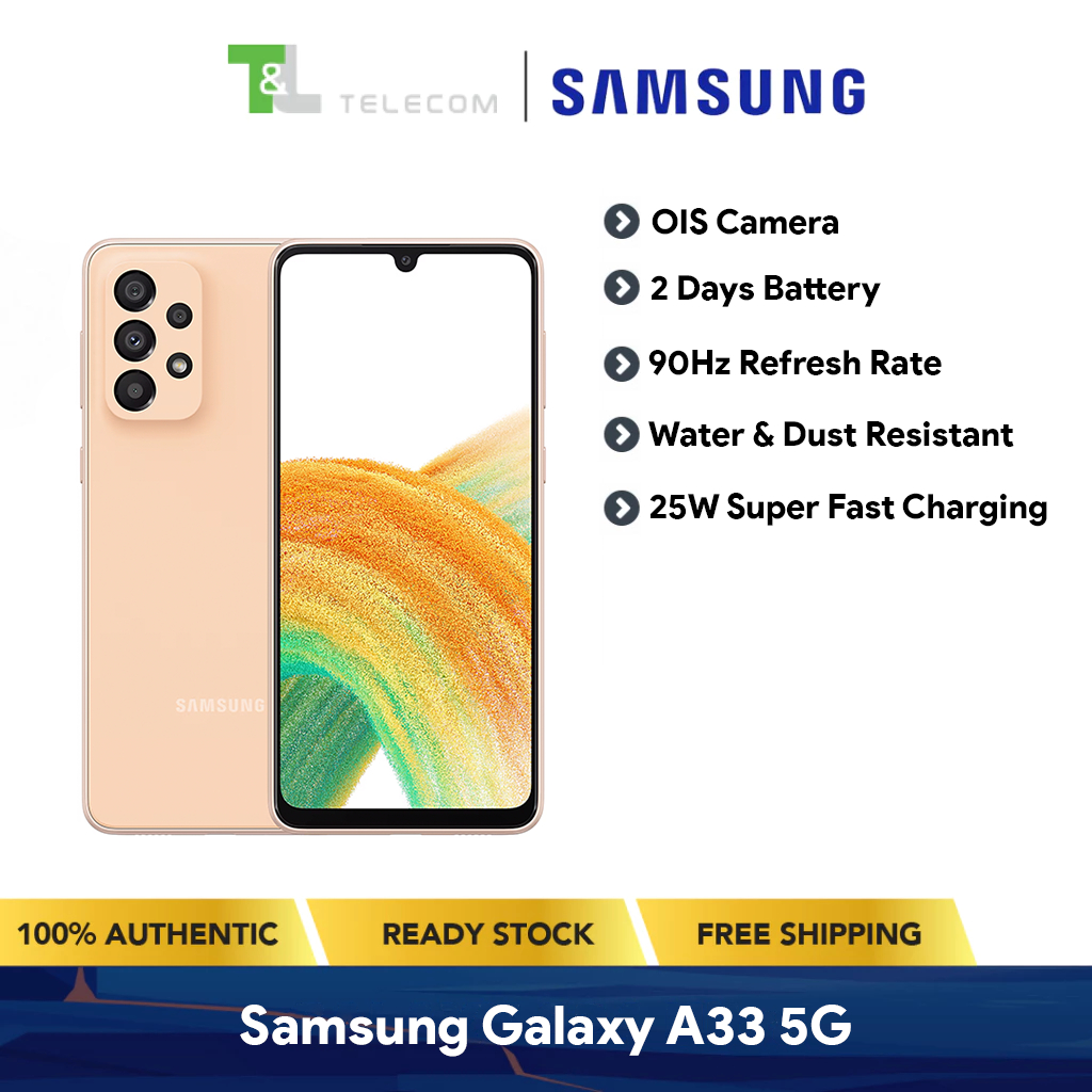 Samsung Galaxy A33 Dual Sim 6GB+128GB 5G (Peach) | 5000mAh Battery Life ...