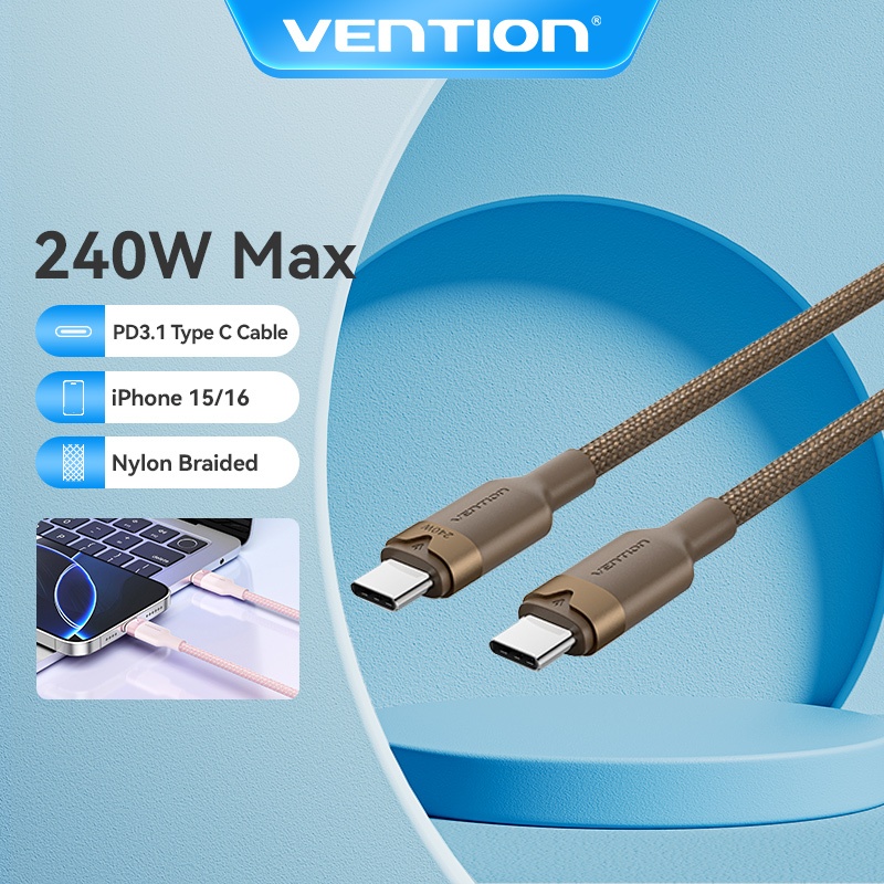 Vention 240W Ultra High Speed Charging Cable USB-C to USB-C 5A High ...
