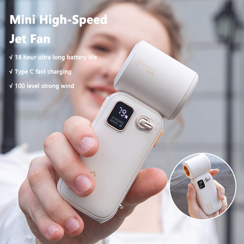 5000mAh Handheld Fan 100 Speed High Speed Jet Fan Rechargeable USB Fans ...