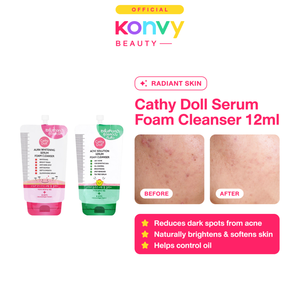 Cathy Doll Serum Foam Cleanser 12ml (Reduces Dark-spots, Whitening ...