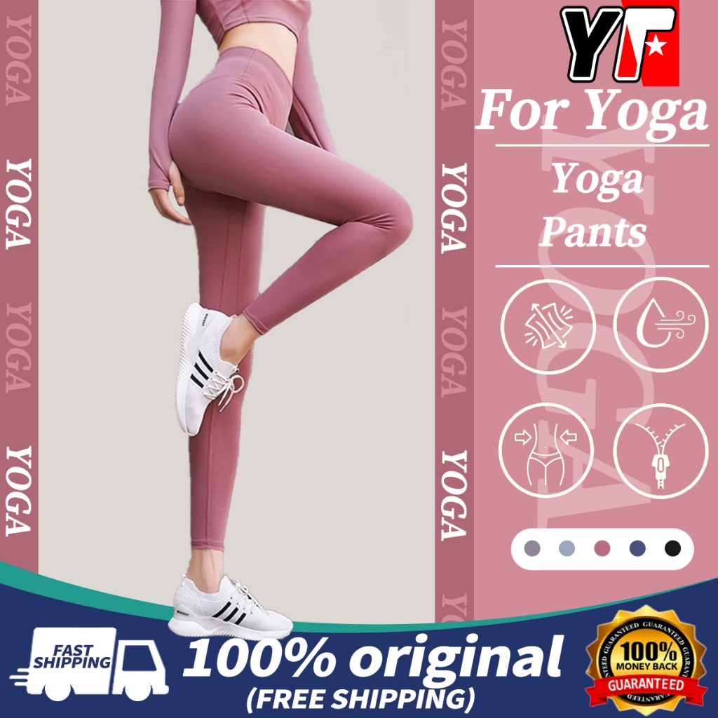 YF Super Elastic Plain Yoga Legings Stretch Silk Fabric High waist ...