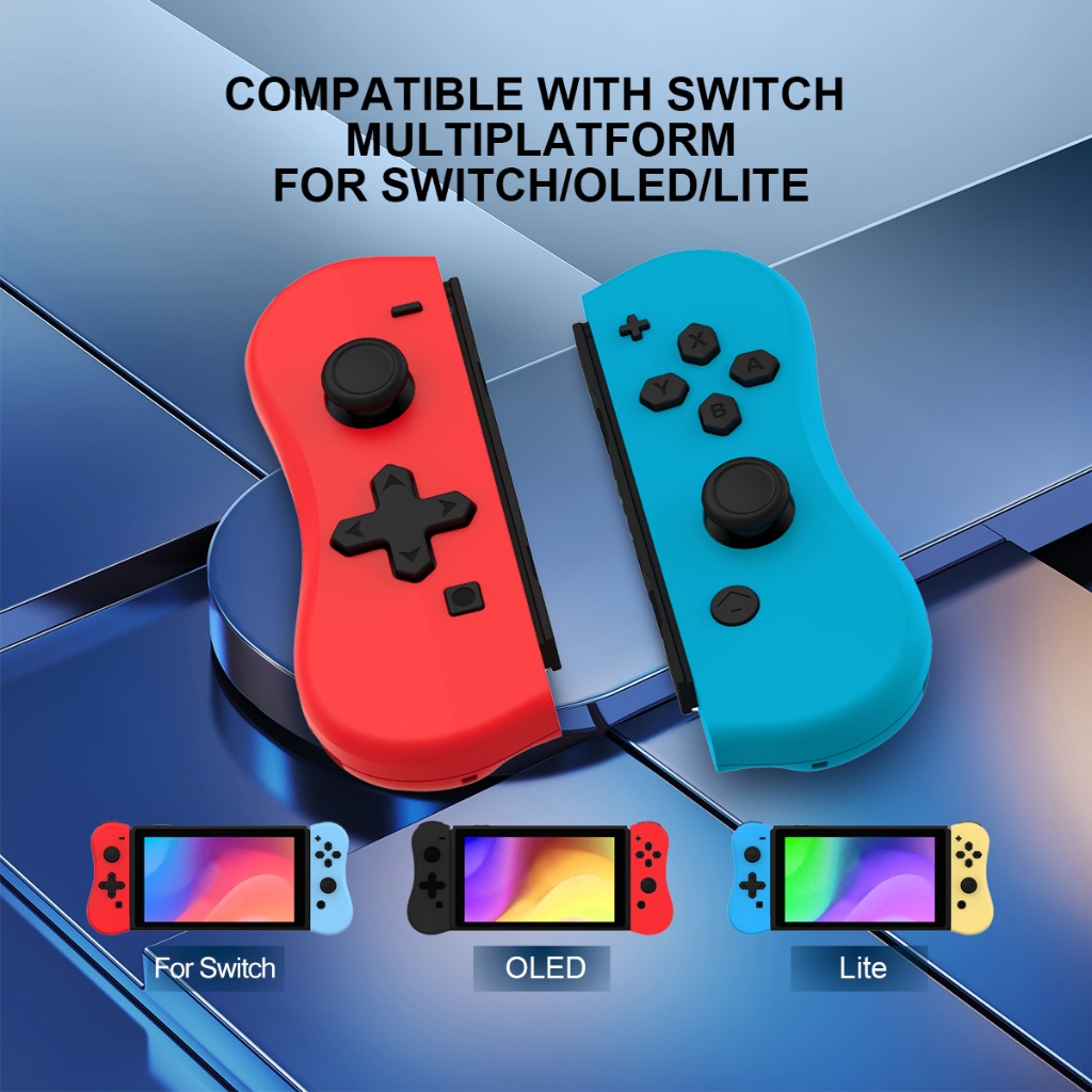 Left and Right Wireless Bluetooth Game Controller with Hand Rope Fitness Ring Suitable for NS ...