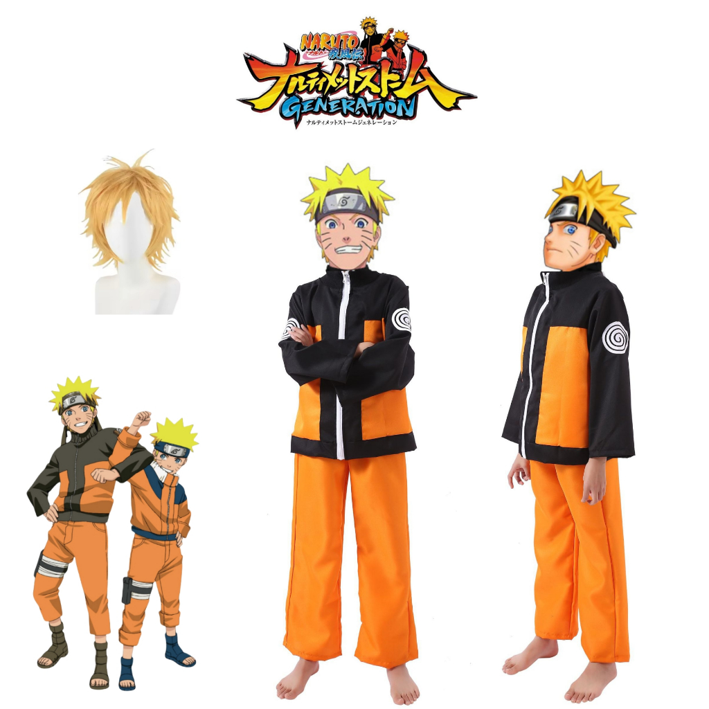 Anime Uzumaki Naruto cosplay Costumes Top And Pants Outfit Show Suits ...