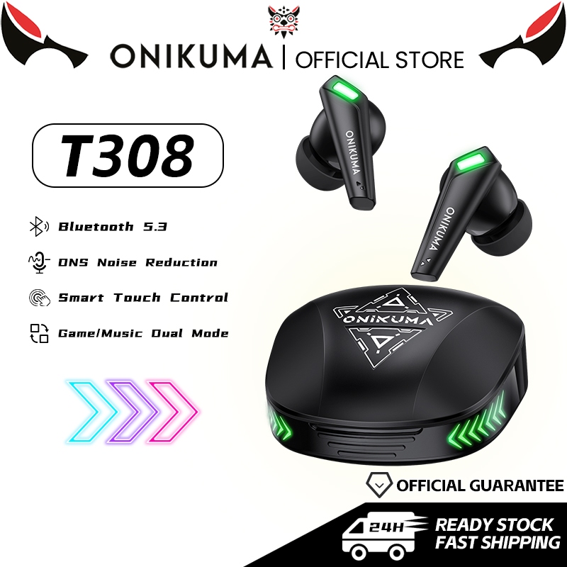 ONIKUMA T308 Wireless Bluetooth Earphones Low Latency Gaming Earbuds HD Stereo Sound | Shopee ...