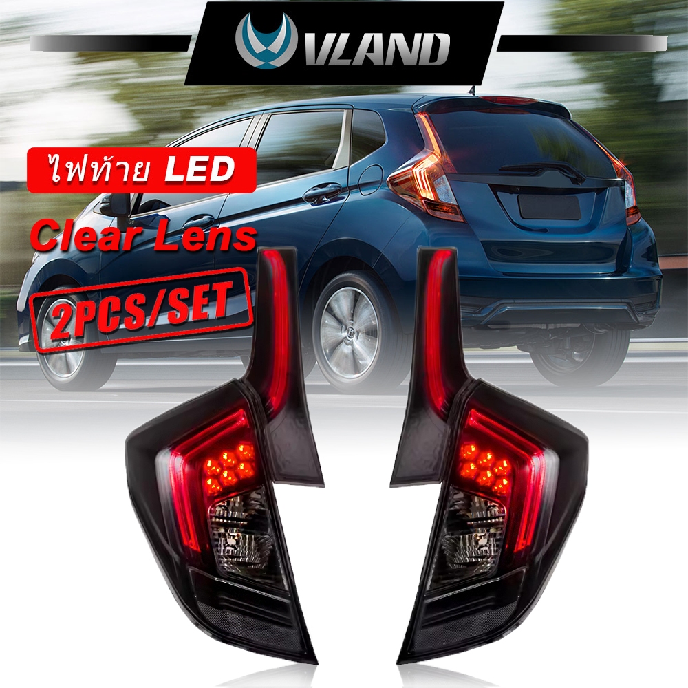 VLAND Full LED Taillights Tail Light For Honda Jazz Fit GK5 2014-2020 ...