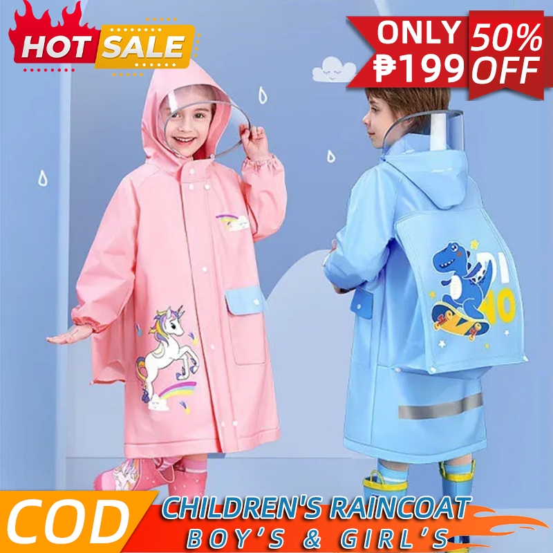 Raincoat Kapote for Kids Waterproof Extendable Backpack Raincoat PVC ...