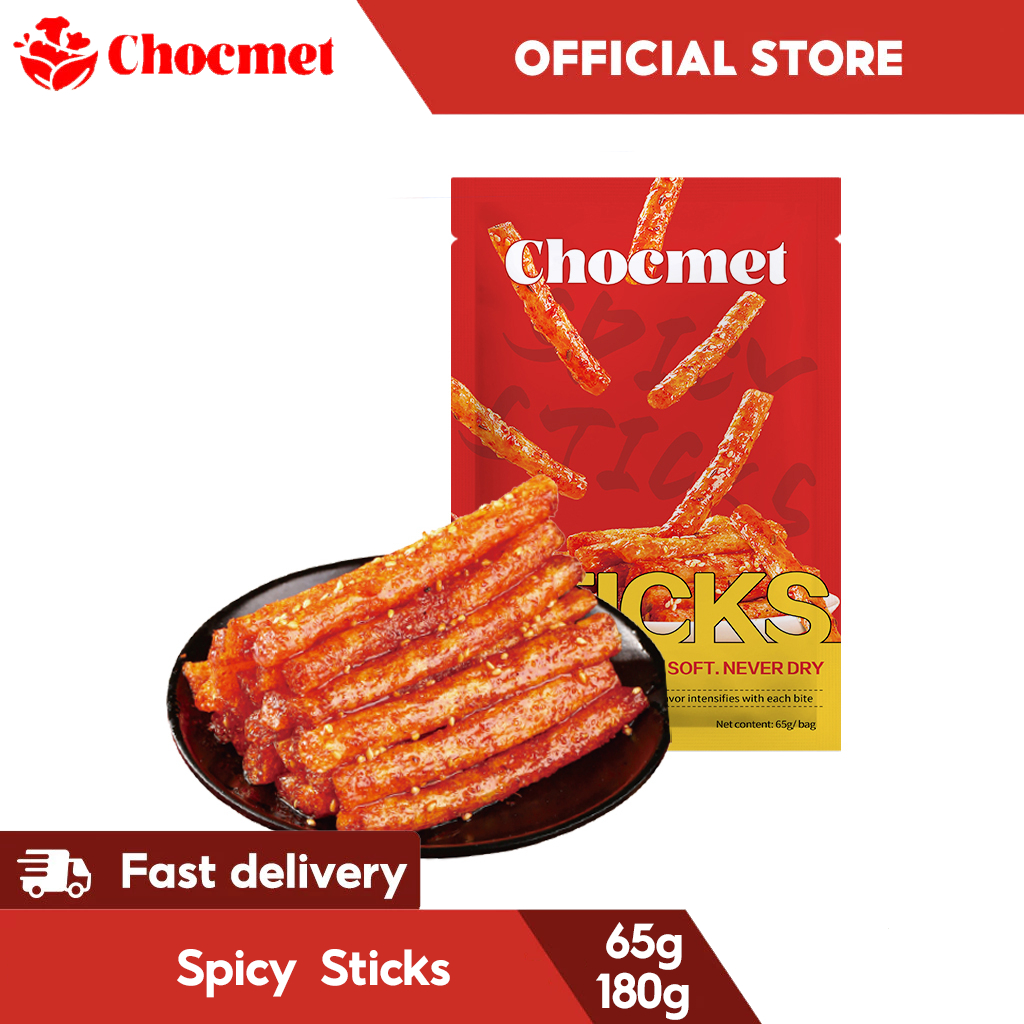 【New Arrival 】CHOCMET Spicy Stick 65g / 180g Chinese Snacks Big Roll ...