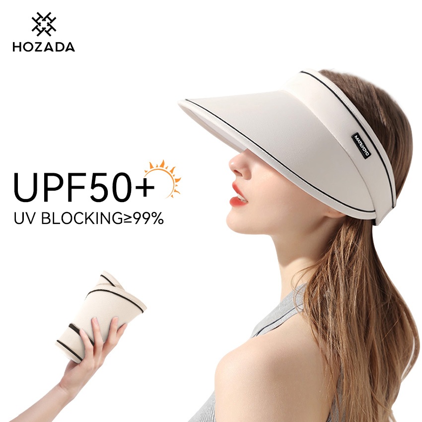 Hozada Women Sun Cap Sun Visor Hat Foldable Sun Hats Portable Beach Cap ...
