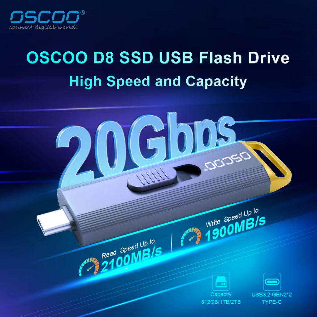 OSCOO Wireless Portable SSD USB 3.2 & Type-C Up To 2100Mb/s For Phone ...