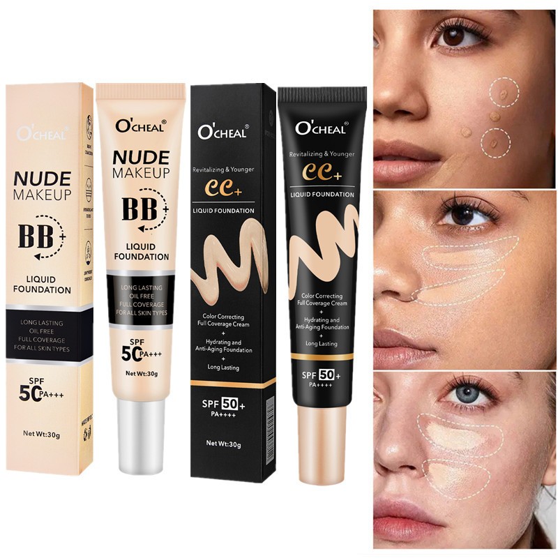 O'CHEAL CC Cream with SPF 50+, Hydrating Color Correcting Cream Full ...