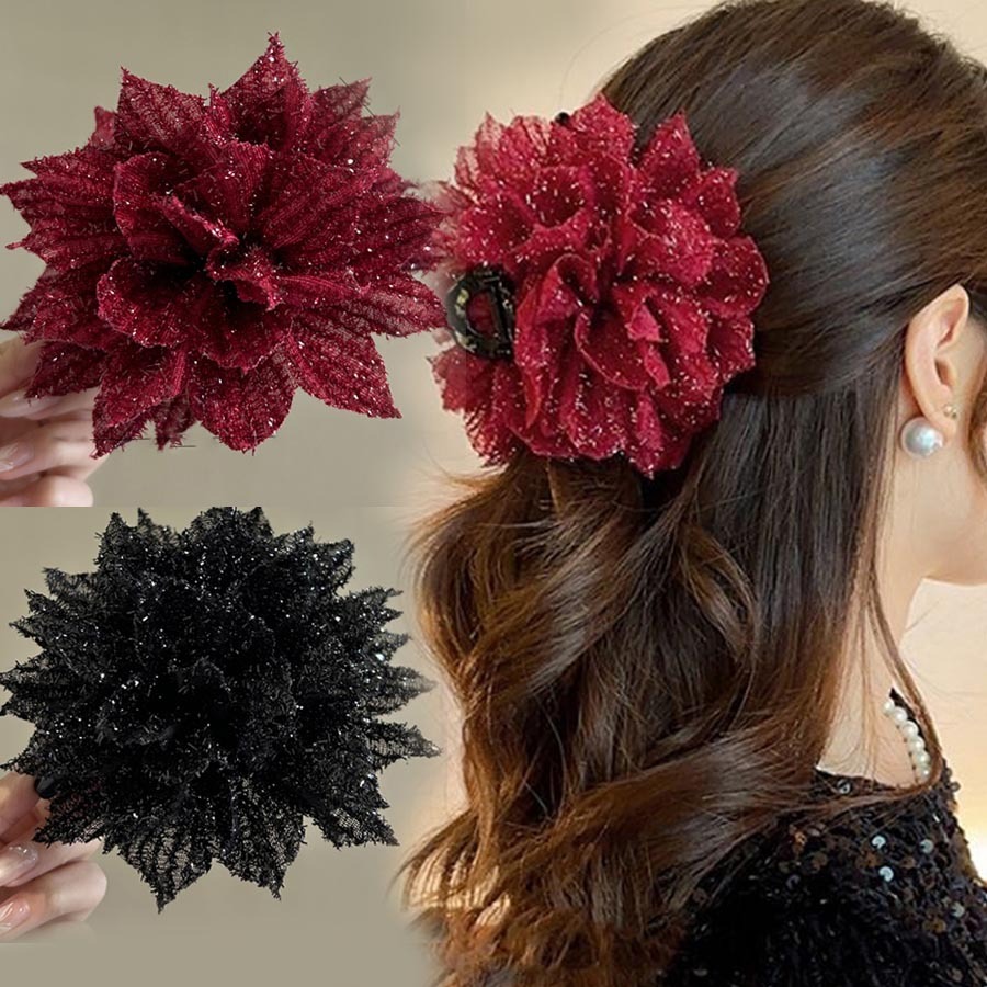 Retro Elegant Classy Head Flower Fake Flower Lace Flower Hair Clip Hair ...