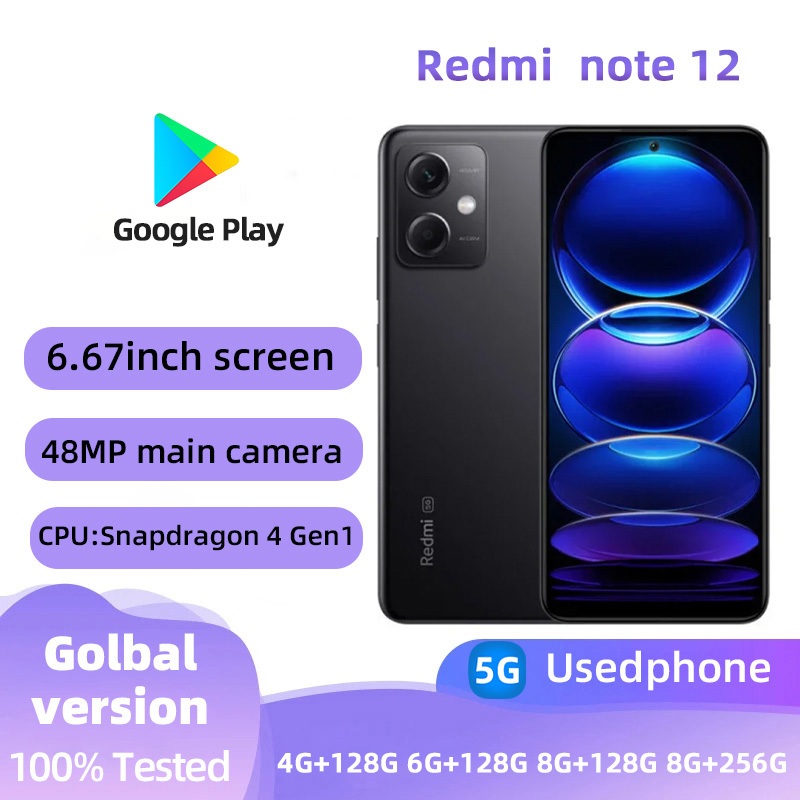 Redmi Note 12(5G) Unlocked Smartphone 256GB All-Colors Good Condition ...