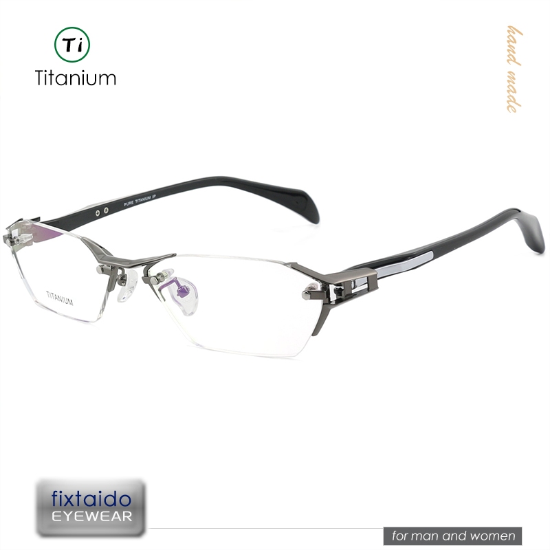 Minimalist Postmodern polygon Titanium Rimless eyeglasses, futuristic ...