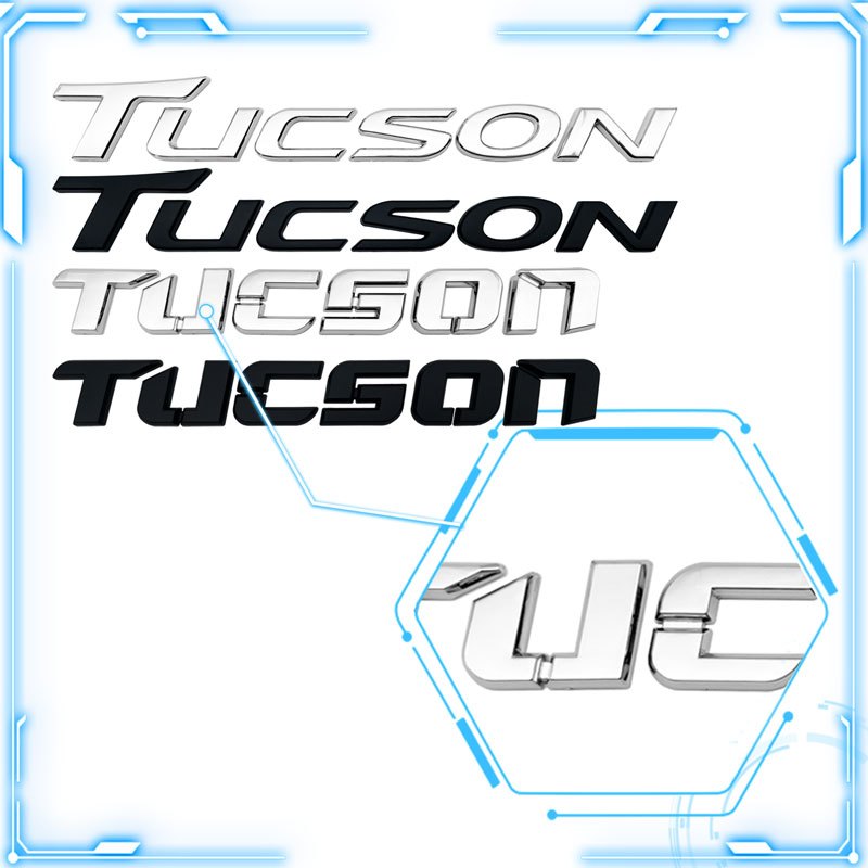 3D Car Sticker For Hyundai Tucson Logo Letters Emblem Auto Body Side ...