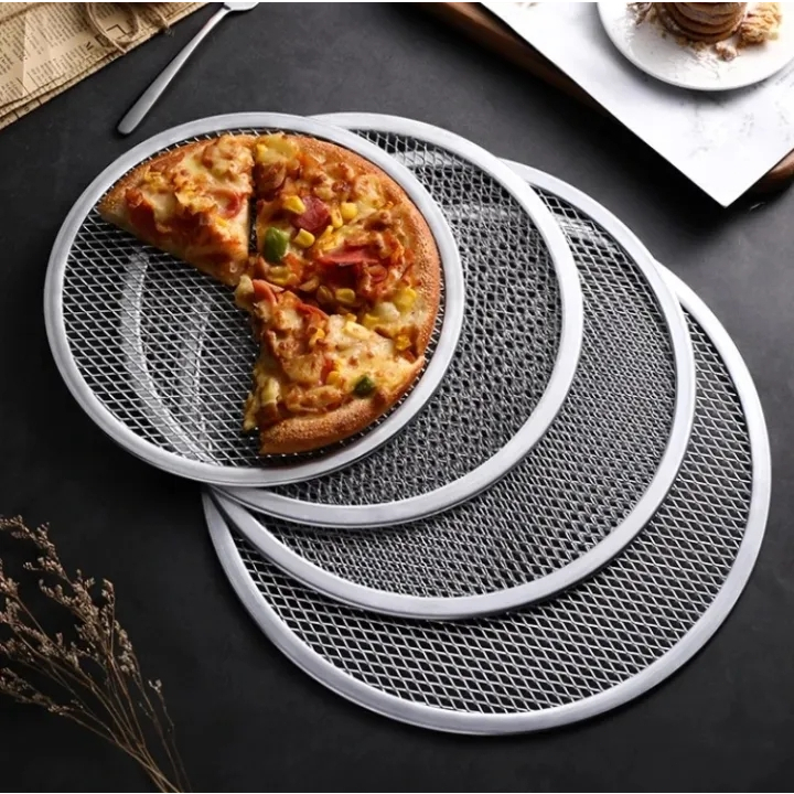 Pizza Screen 9/10/12 Inch Thicken Round Mesh Aluminium Non-stick Baking ...