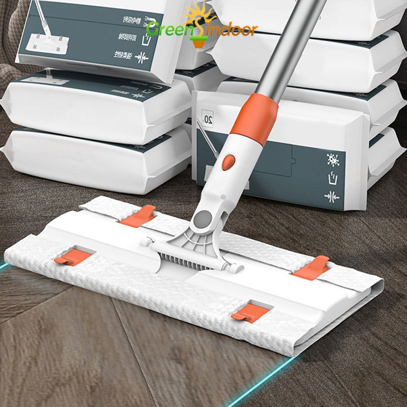 128CM Electrostatic Dust Removal Mop Disposable Flat Mop Clip Clothes ...